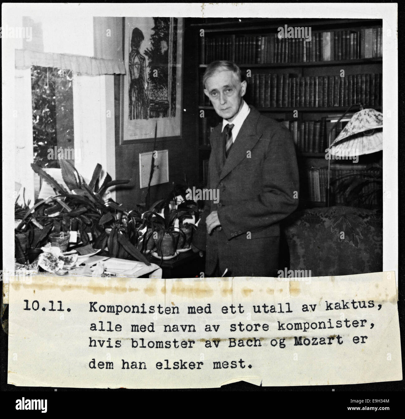 This portrait features Fartein Valen, a Norwegian composer and musician ...