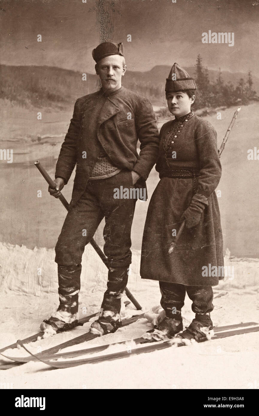 This 1890 portrait features Fridtjof and Eva Nansen, a renowned couple ...