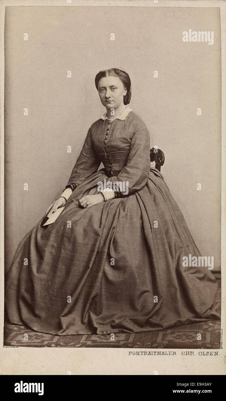 This portrait from 1865 depicts Gina Krog, a prominent Norwegian women ...