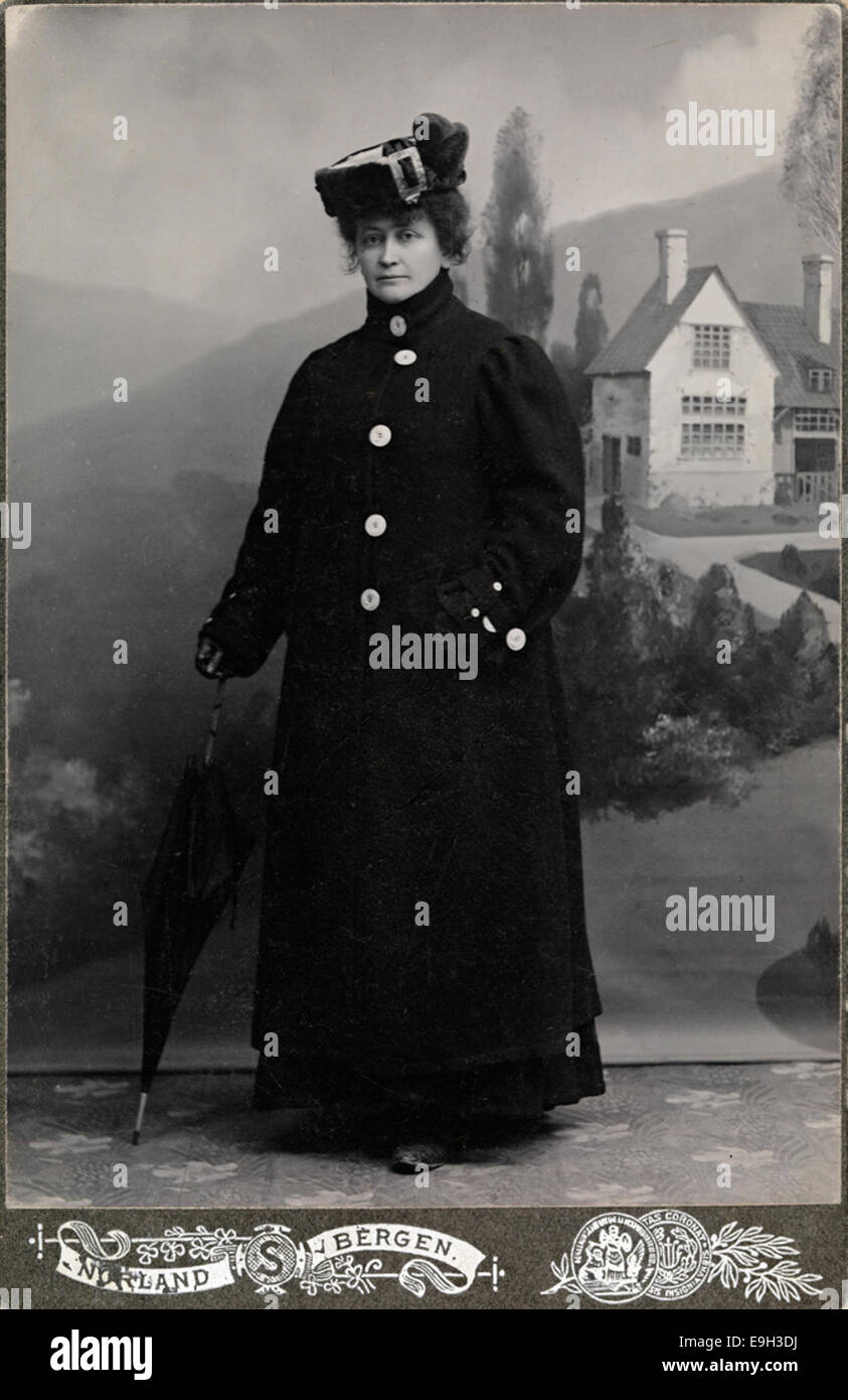 This cabinet card portrait shows Hulda Garborg, a prominent Norwegian ...
