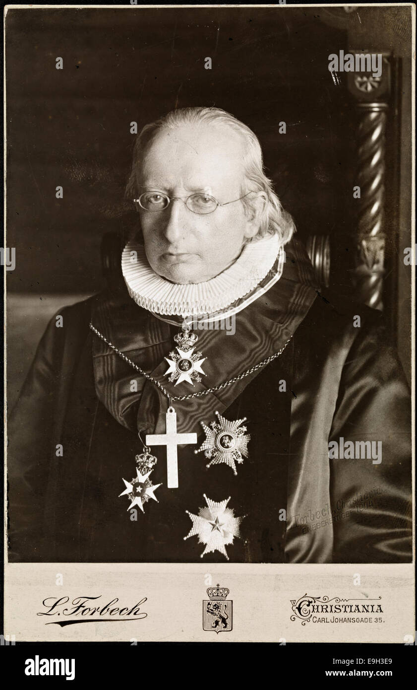 A cabinet card portrait from around 1894 of Johan Christian Heuch, a ...