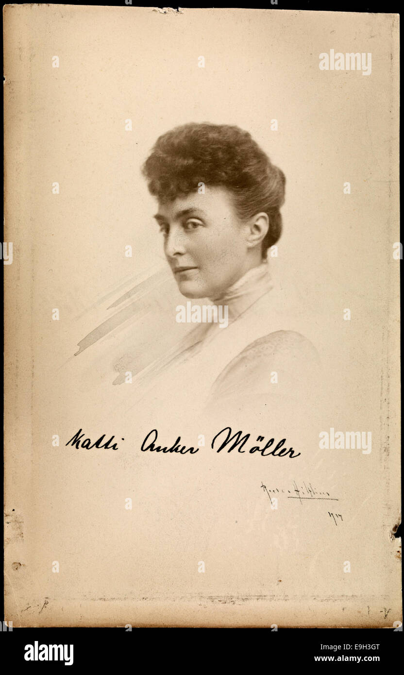 A portrait of Katti Anker Møller, a prominent Norwegian feminist and ...