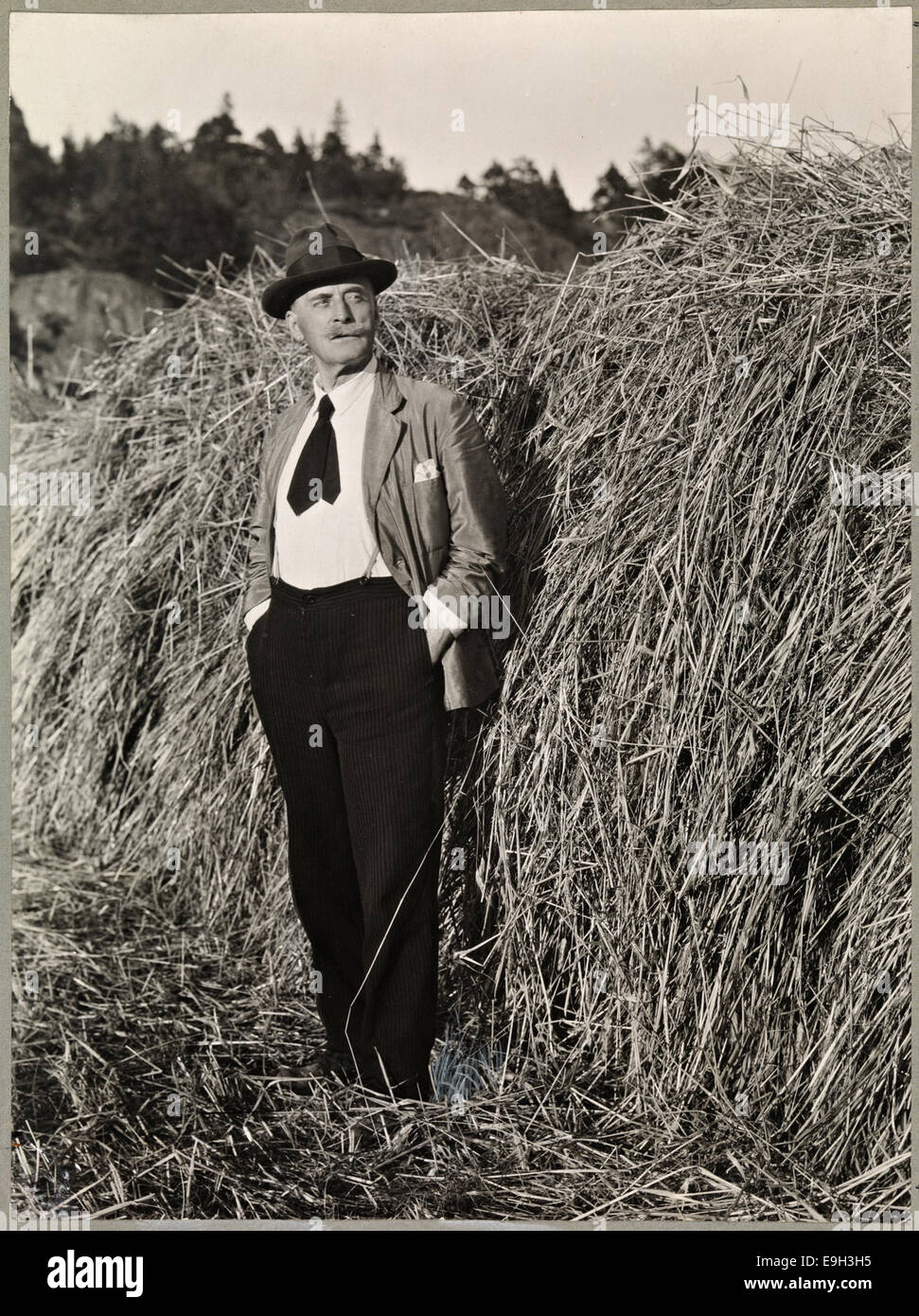 A 1930 portrait of Knut Hamsun, the famous Norwegian author, taken by ...