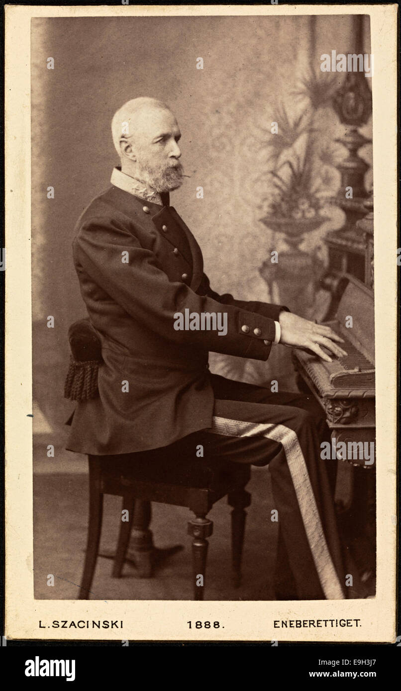 A portrait of King Oscar II of Sweden, taken in 1888, showing him at ...