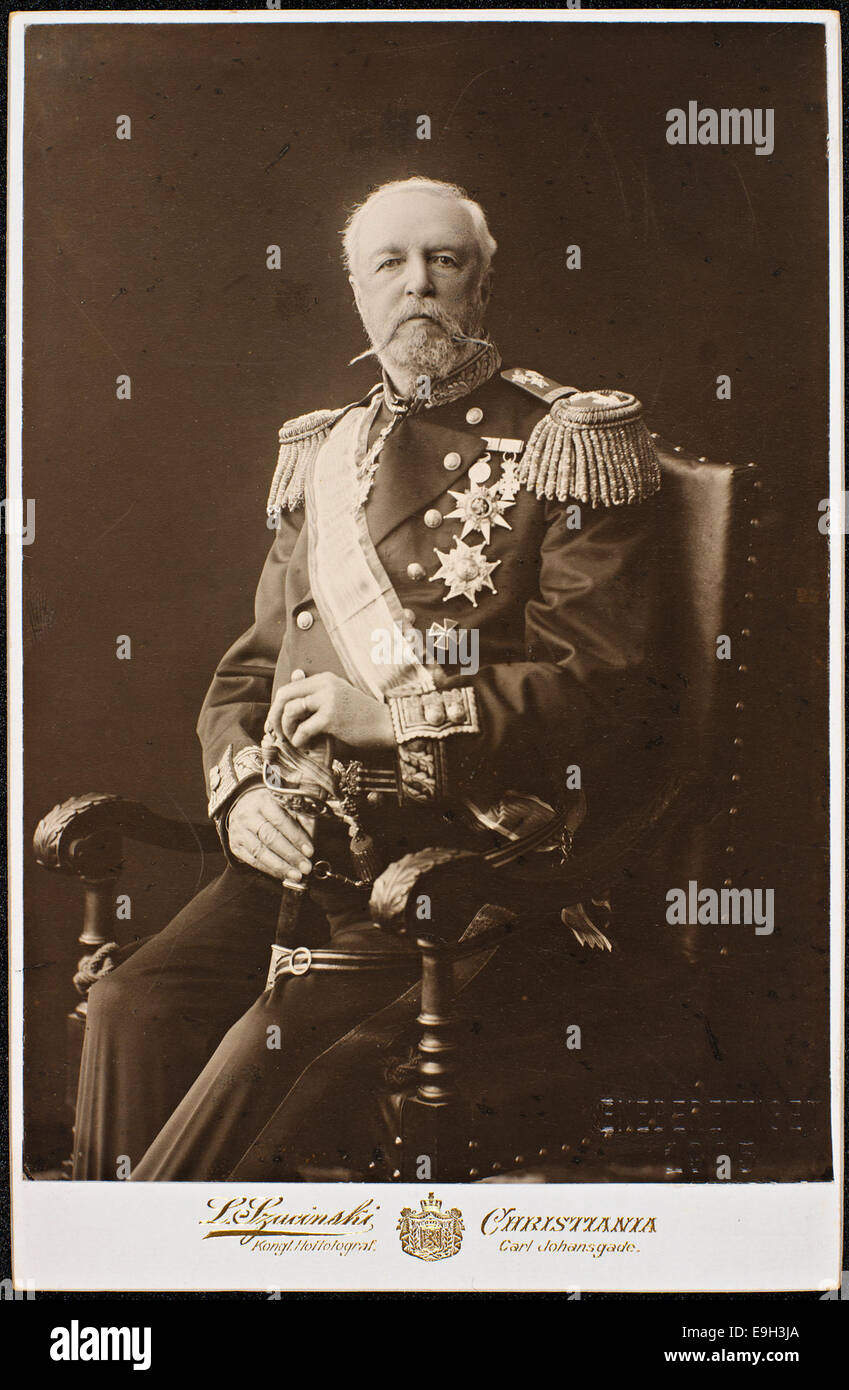 A portrait of King Oscar II of Sweden, taken around 1905, showcasing ...