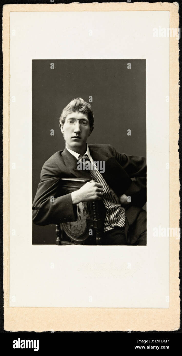 Portrait of Olav Aukrust (1883-1929), a prominent Norwegian writer ...