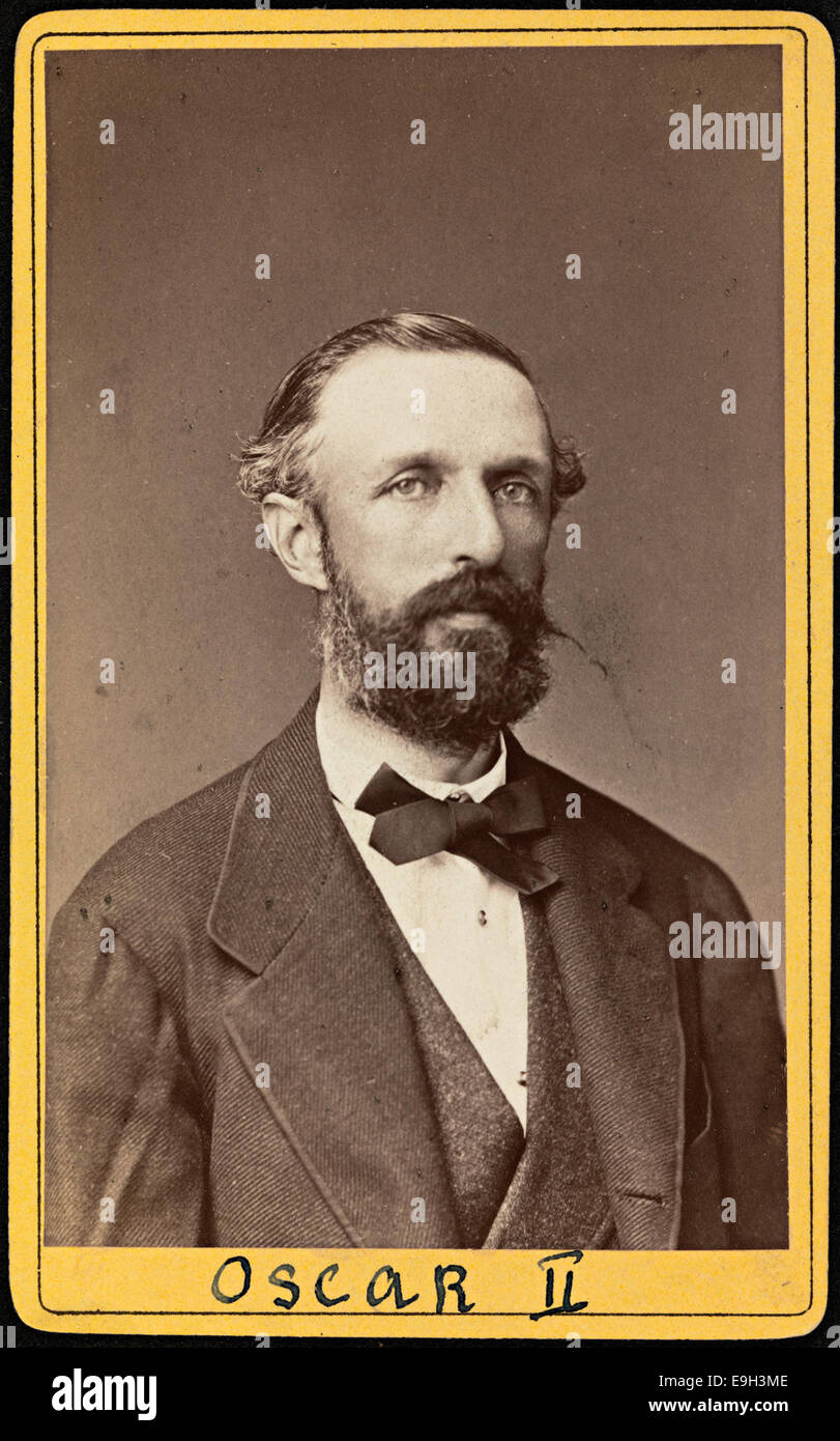 This carte de visite portrait features King Oscar II of Sweden and ...