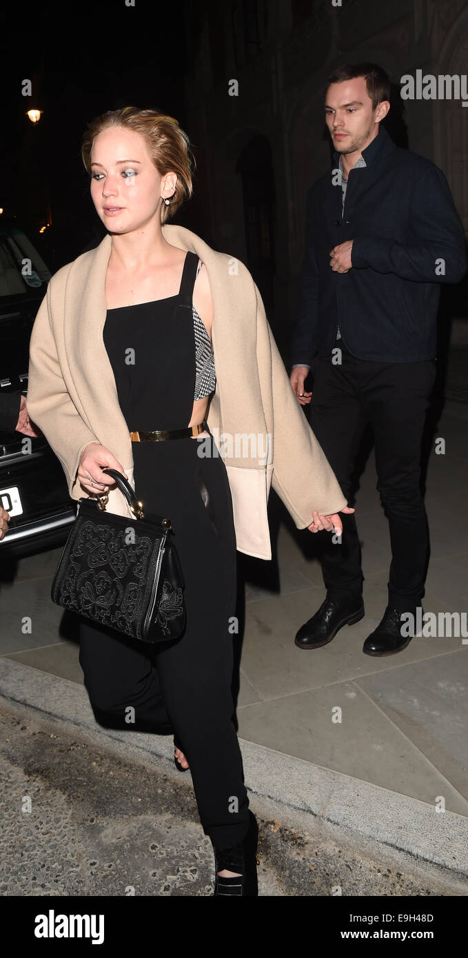 Jennifer Lawrence and her boyfriend Nicholas Holt are seen dinning out ...