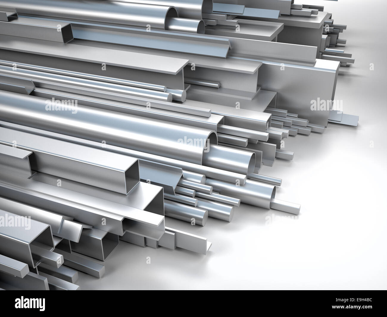 3d image of different metal profile Stock Photo - Alamy