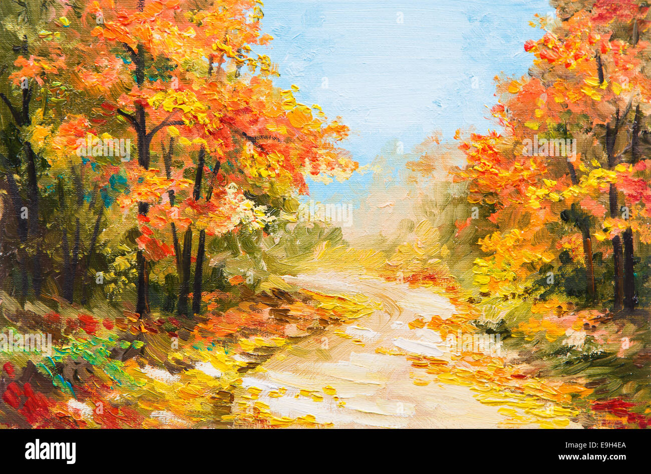 Autumn Forest Path Painting