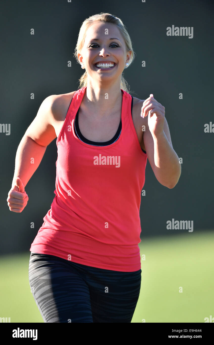 Young woman jogging, Germany Stock Photo - Alamy