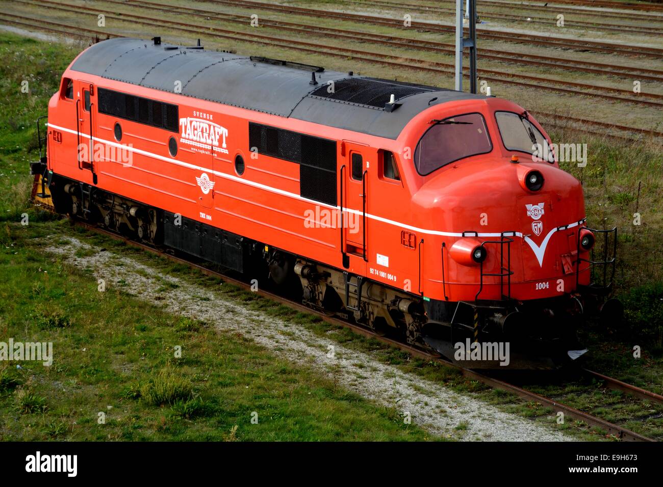 Dieselelectric locomotive, built in 1960 by Nohab, railway yard, Ystad ...