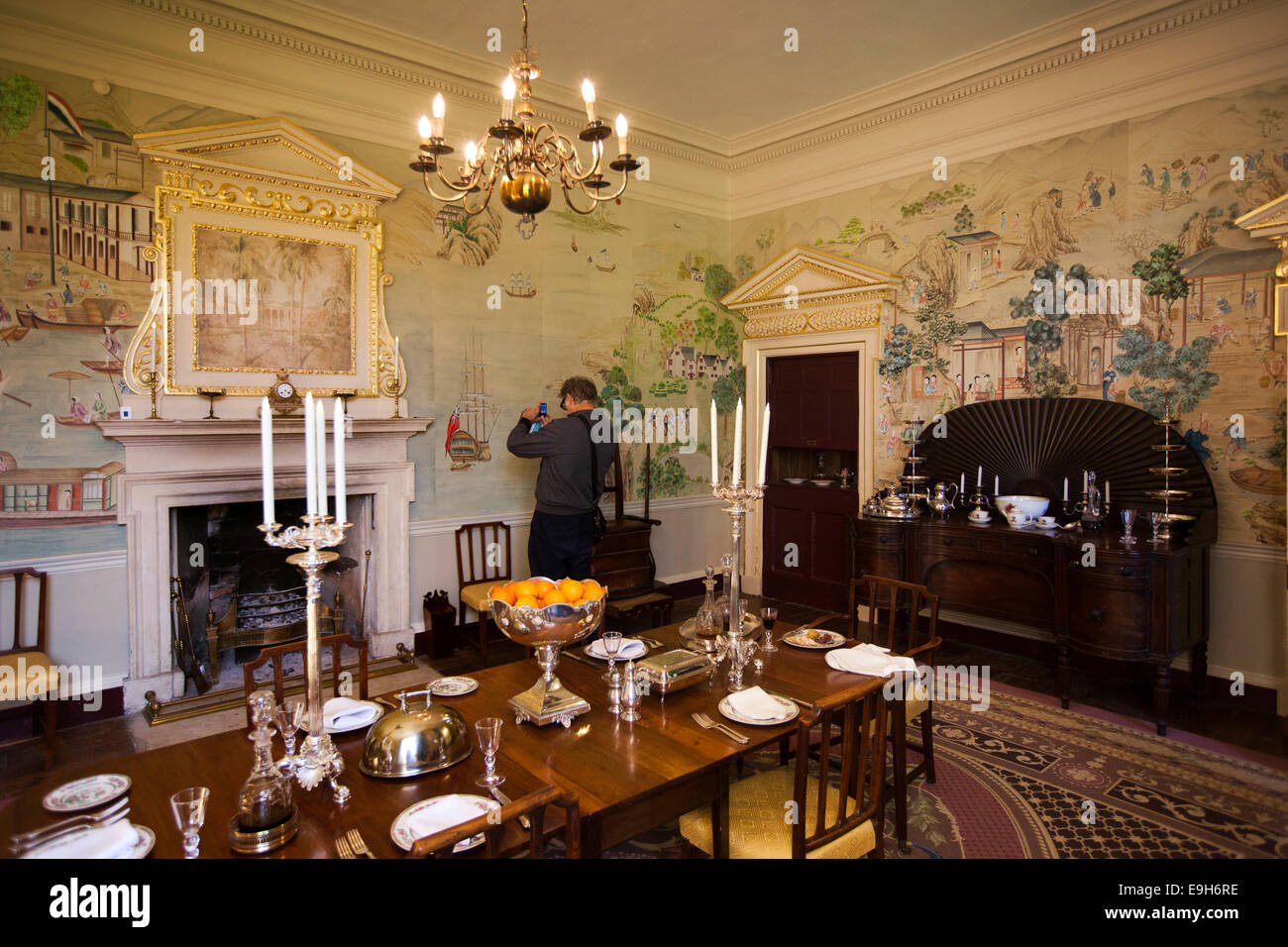 UK, England, Wiltshire, Avebury Manor, Governor of Jamaica dining room ...