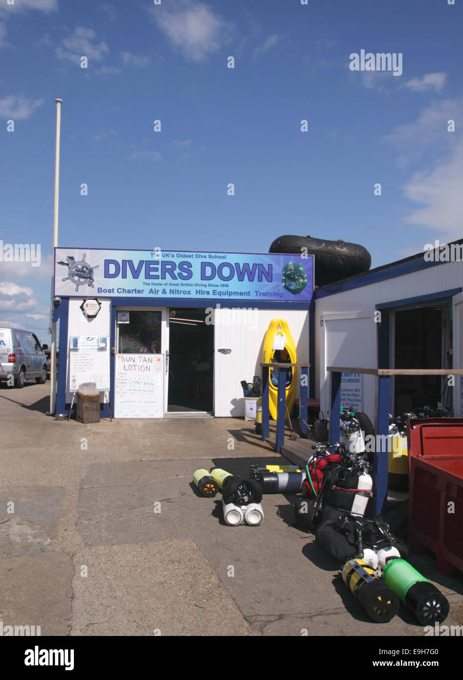 Divers Down scuba diving school Swanage Dorset England Stock Photo - Alamy