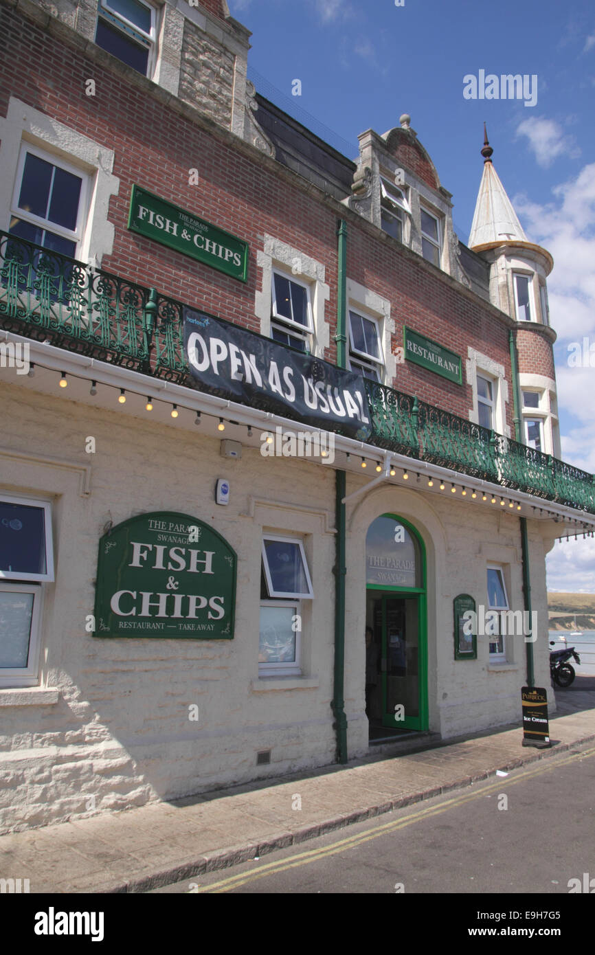 The Parade Fish and Chips Restaurant Swanage Dorset England Stock Photo ...