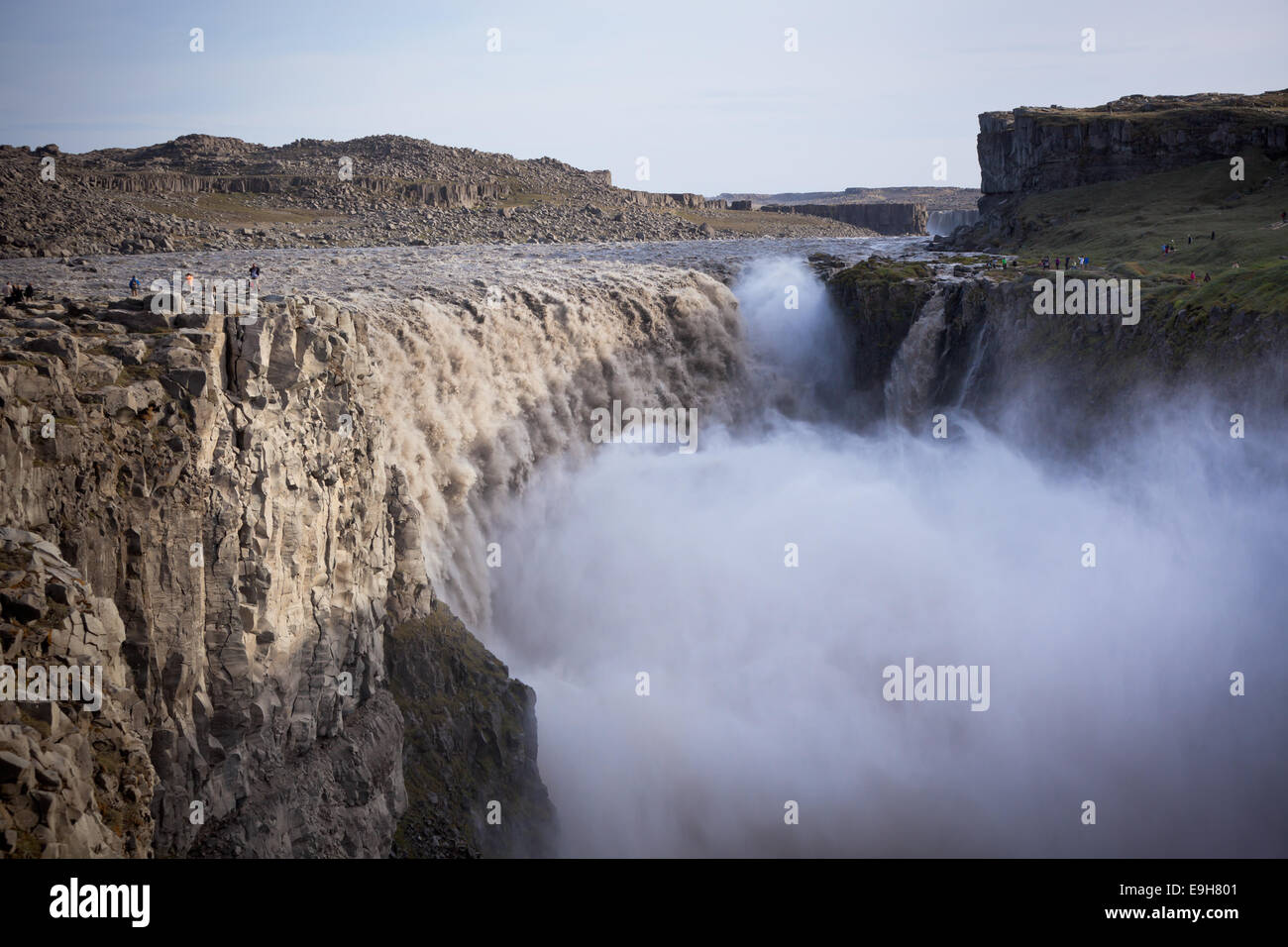 Dettifoss Waterfall in Iceland at overcast weather. Horizontal shot ...