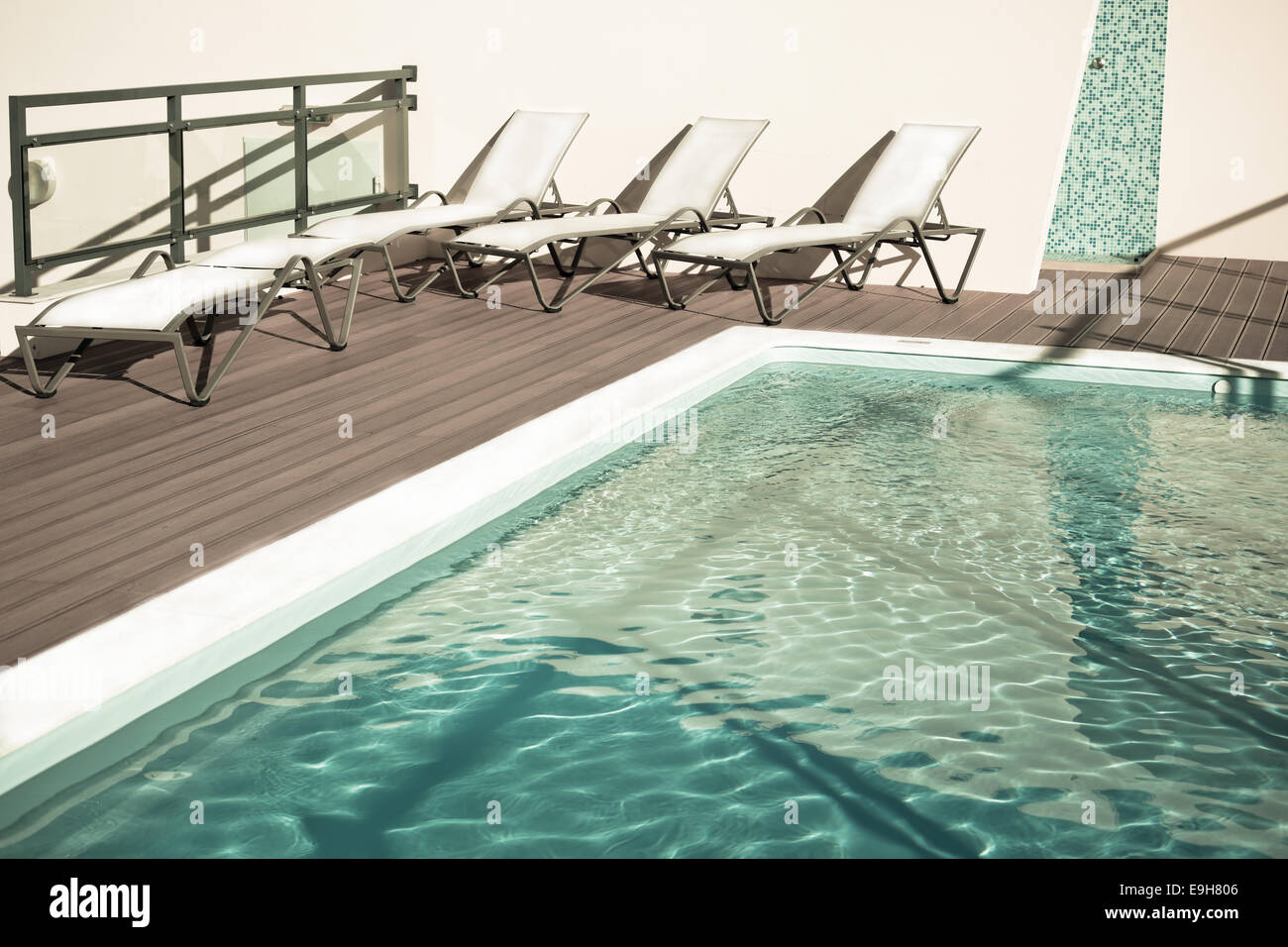 Outdoor swimming pool. Horizontal retro filtered shot Stock Photo - Alamy