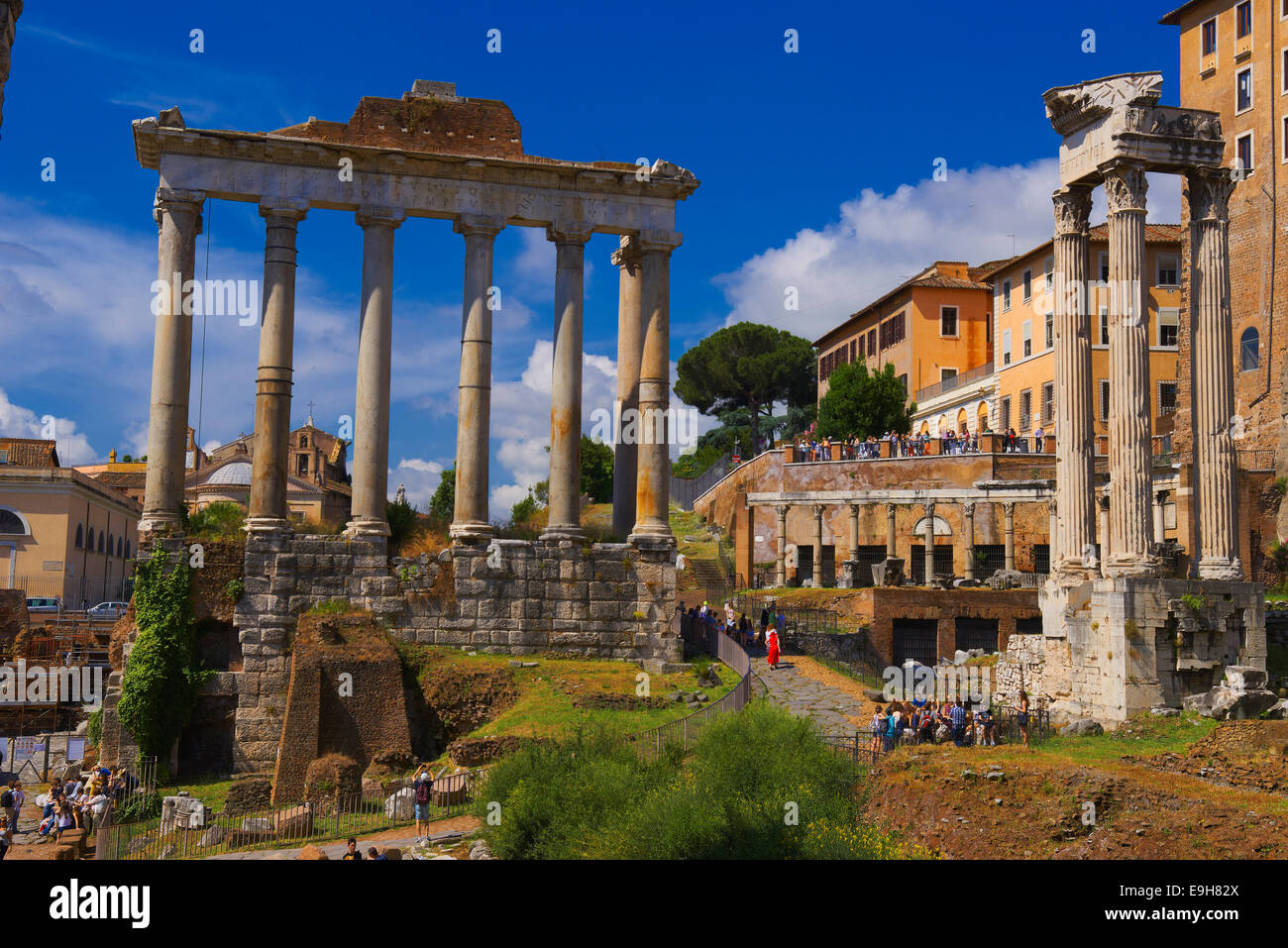 Temple of Saturn, Roman Forum, Rome, Lazio, Italy, Europe Stock Photo ...
