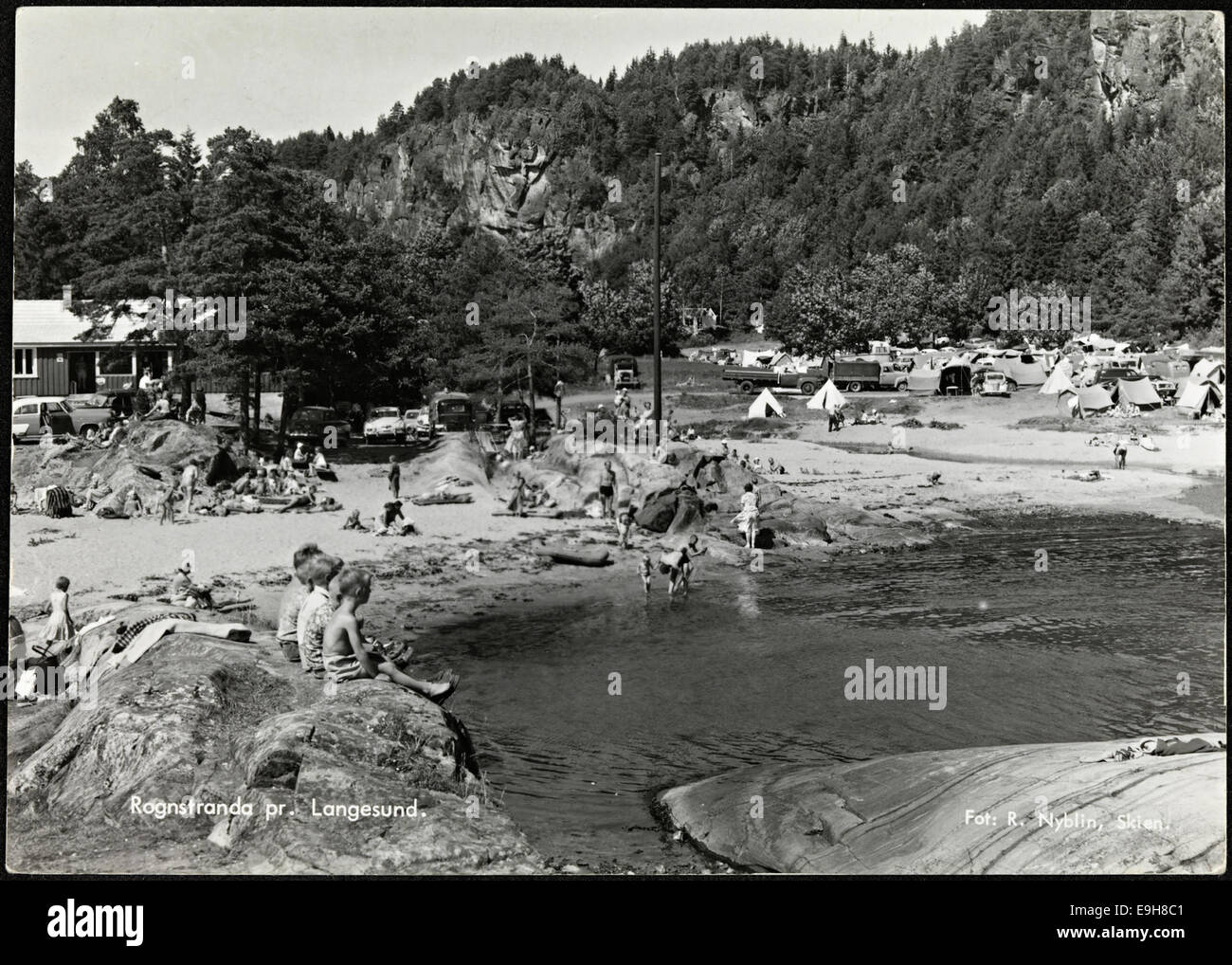 This 1959 postcard shows Rognstranda near Langesund in Telemark, Norway ...