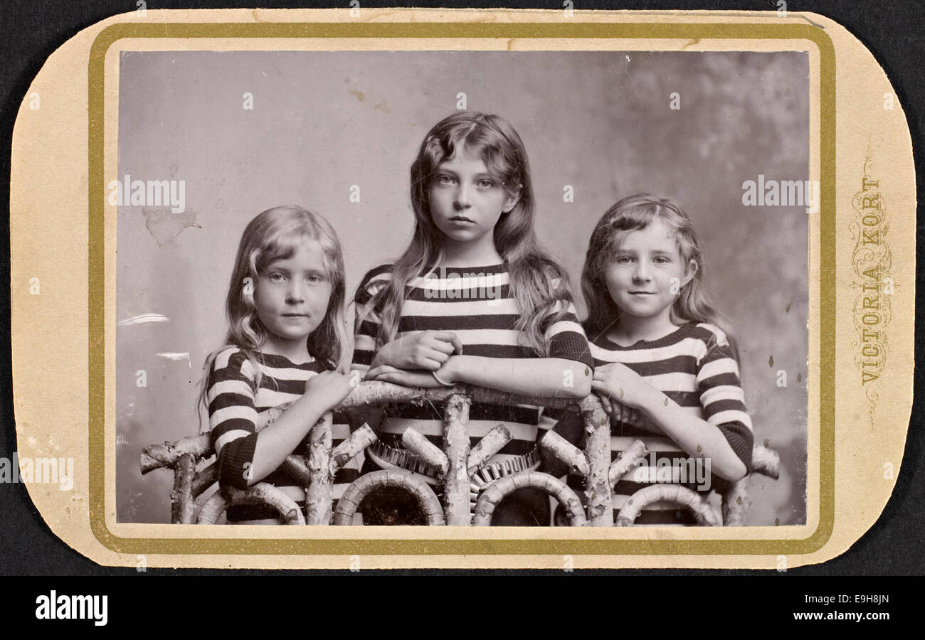 A portrait of Sigrid Undset with her sisters Signe and Ragnhild, taken ...
