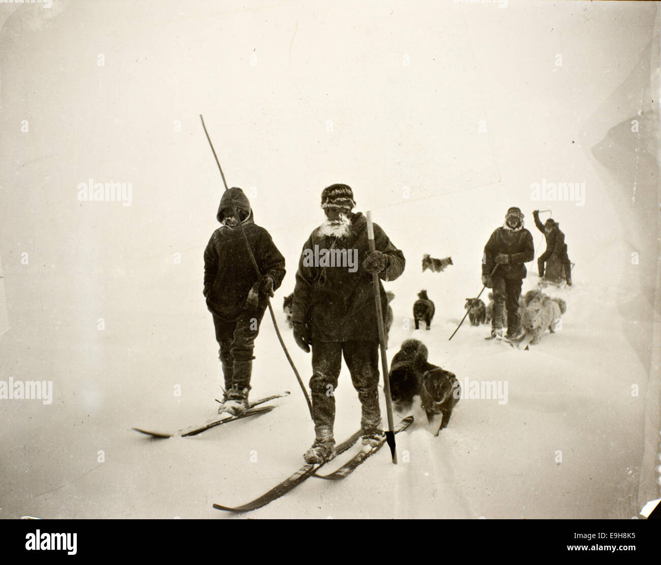 This photograph from 1894 shows Fridtjof Nansen on a ski trip with a ...