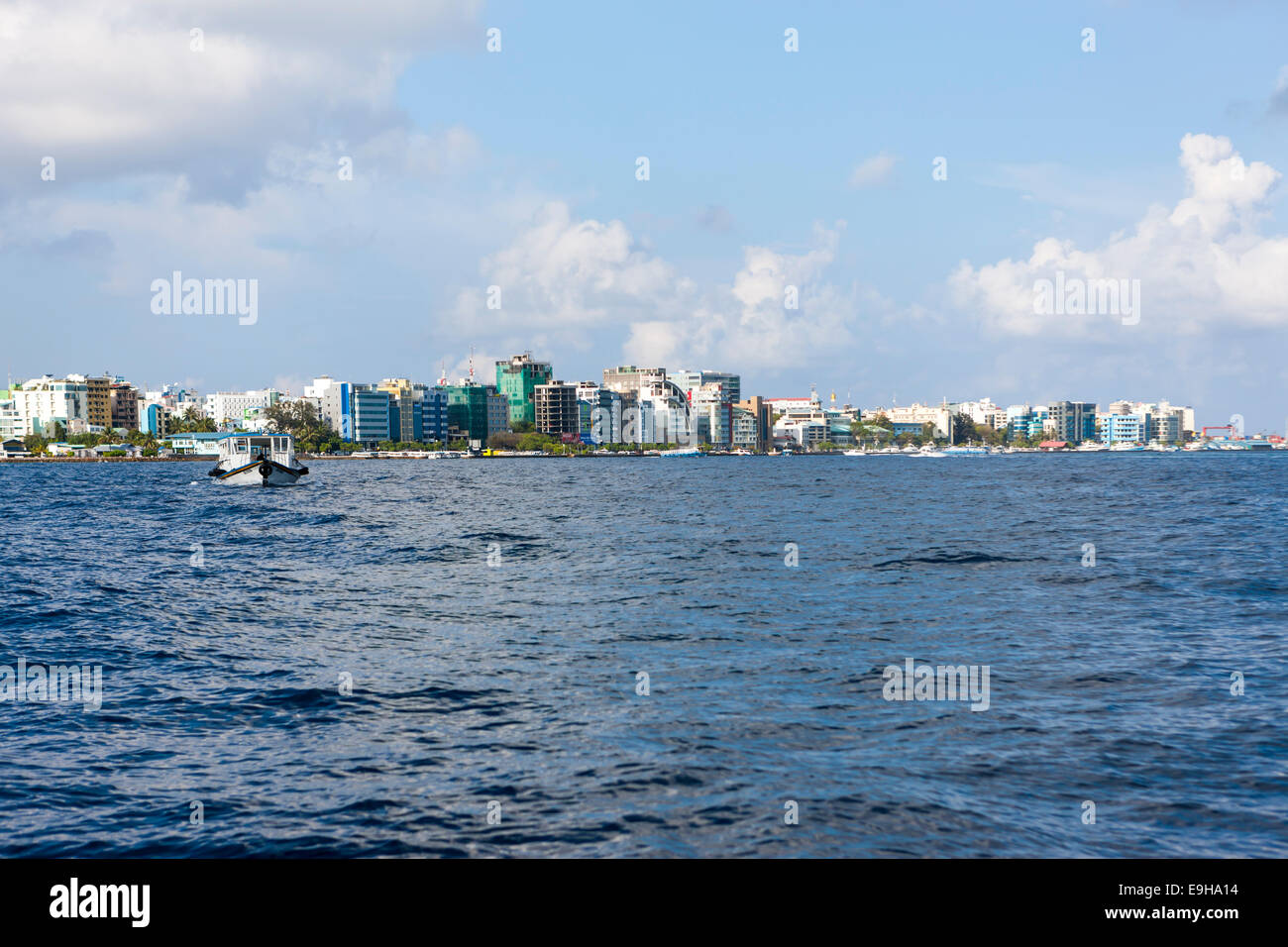 Male seen from the sea, Malé, North Malé Atoll, Maldives Stock Photo ...