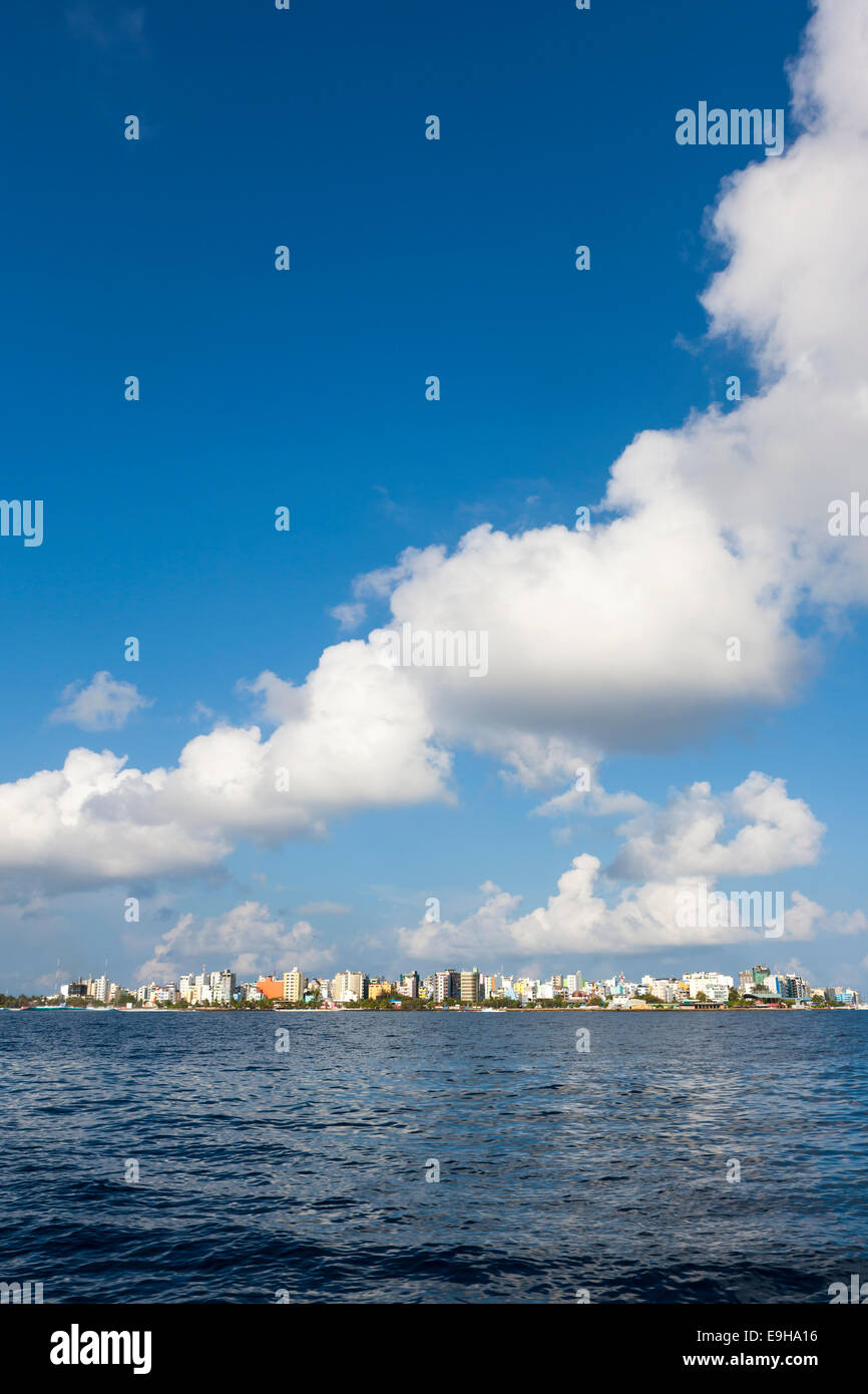 Male seen from the sea, Malé, North Malé Atoll, Maldives Stock Photo ...