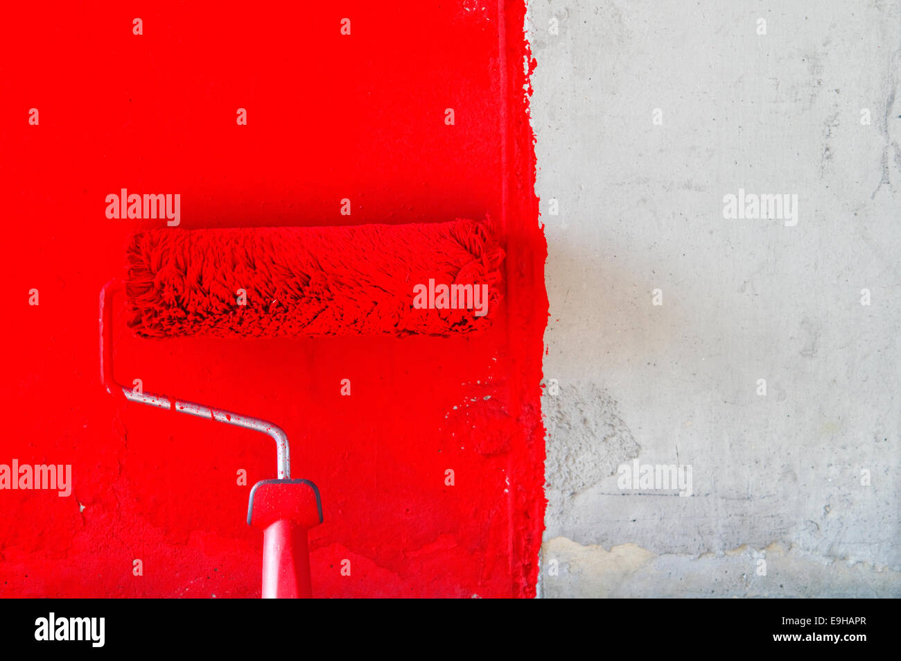 Platen Paint Roller Red Stock Photo - Alamy