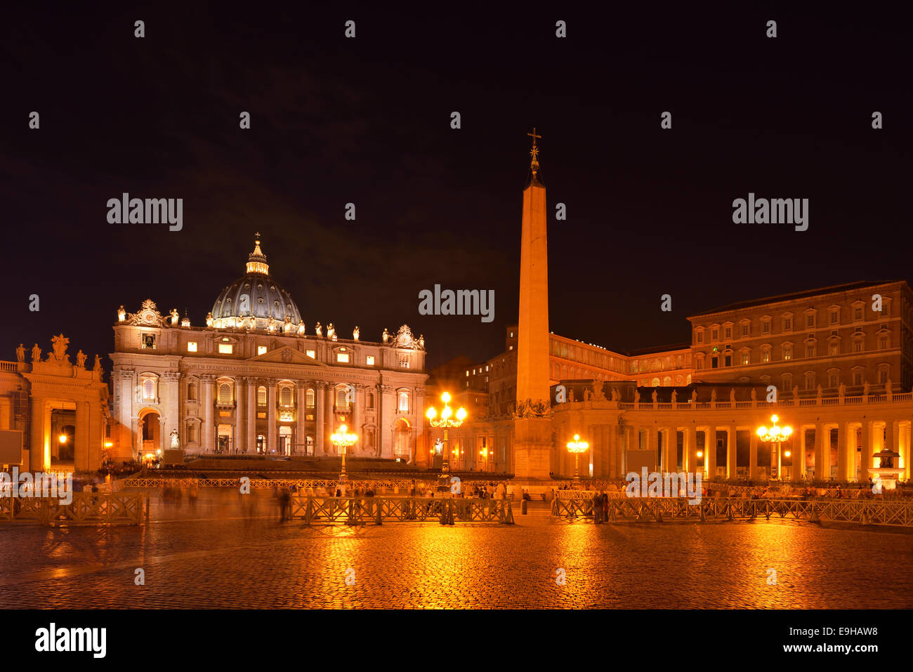 St. Peter's Basilica with Obelisk, St. Peter's Square, Vatican City ...