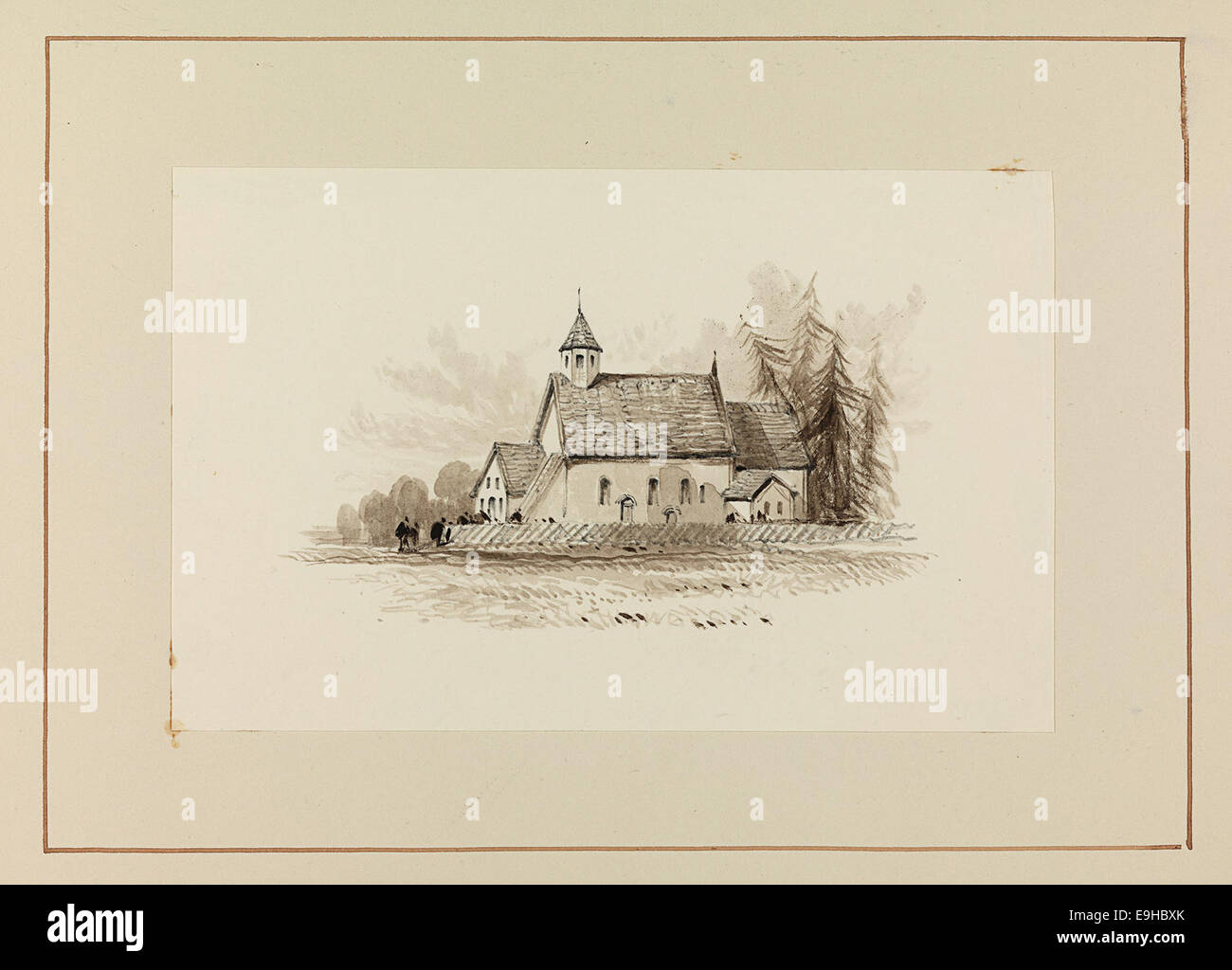 This watercolor painting by Robert Batty depicts the church where Oluf ...