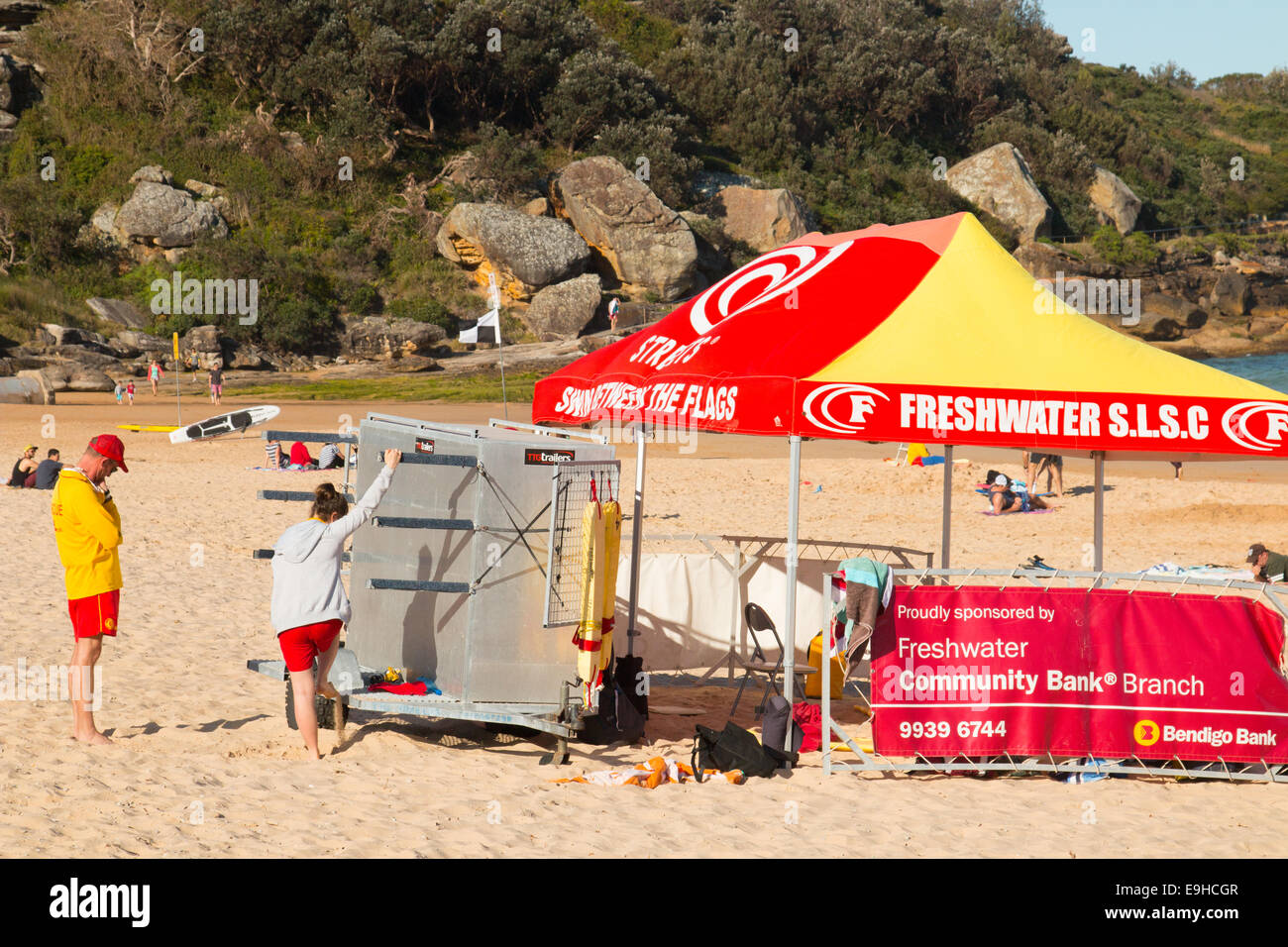 surf life saving club lifeguards on freshwater beach,sydney,new south ...