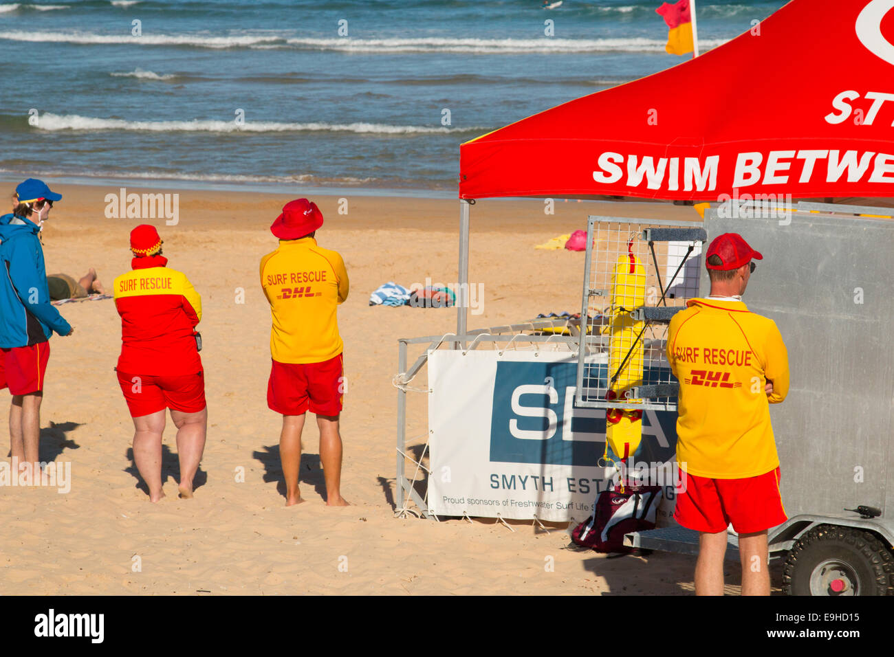 Surf life saving club lifeguards on freshwater beach,Sydney,New south ...