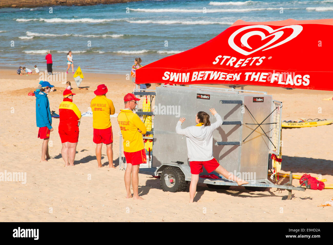 Surf life saving club lifeguards on freshwater beach,Sydney,New south ...