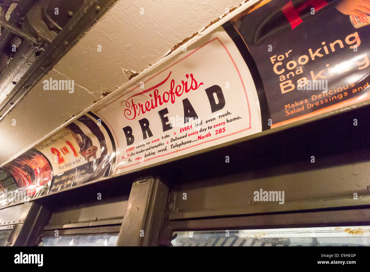 Vintage advertising helps you travel back through subway time Stock ...