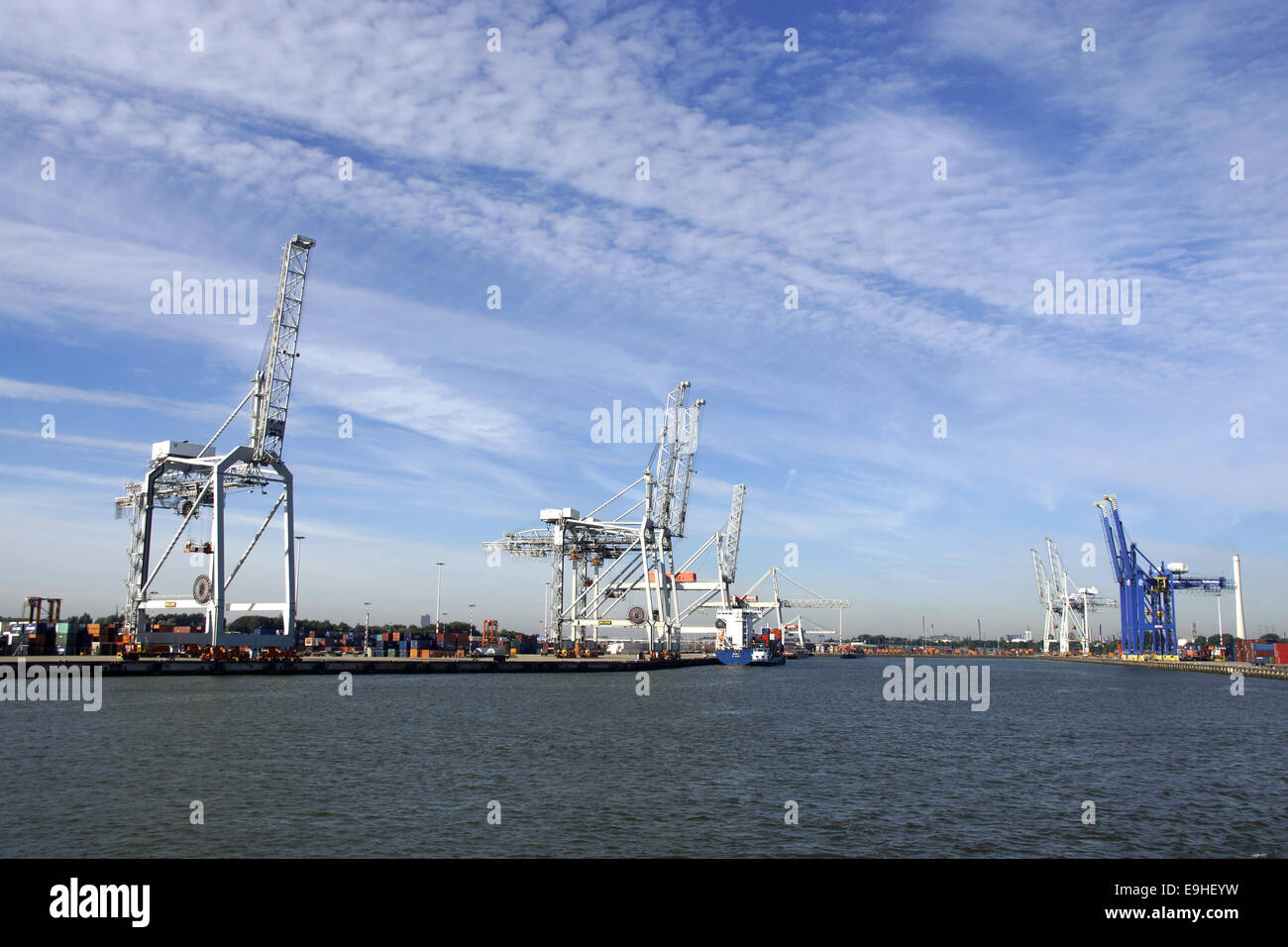 Container bridge in the harbor of Rotterdam Stock Photo - Alamy