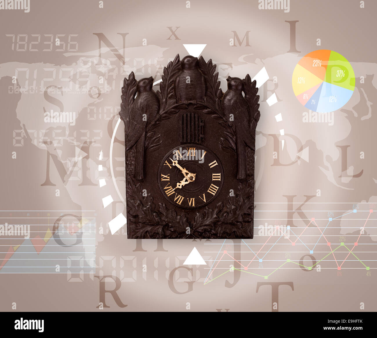 Clocks with world time and finance business concept Stock Photo - Alamy