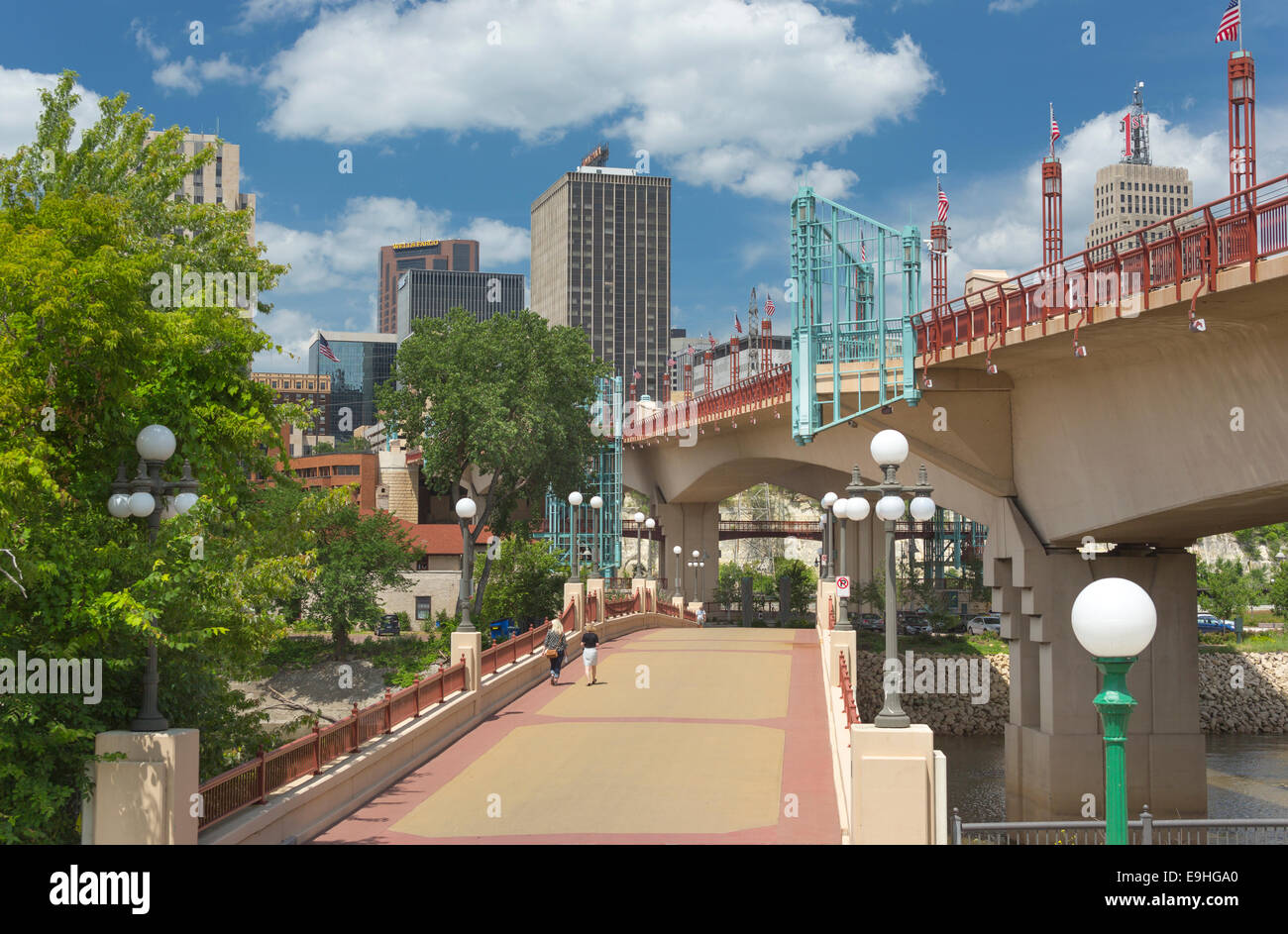 WABASHA STREET BRIDGES MISSISSIPPI RIVER HARRIET ISLAND PARK SAINT PAUL ...
