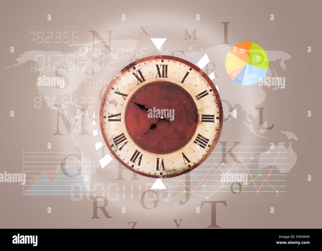 Clocks with world time and finance business concept Stock Photo - Alamy