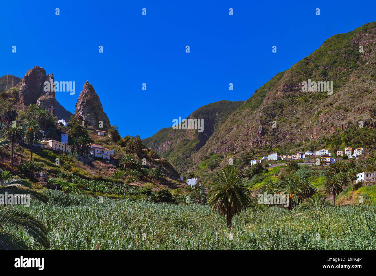 Hermigua valley in La Gomera island - Canary Stock Photo - Alamy