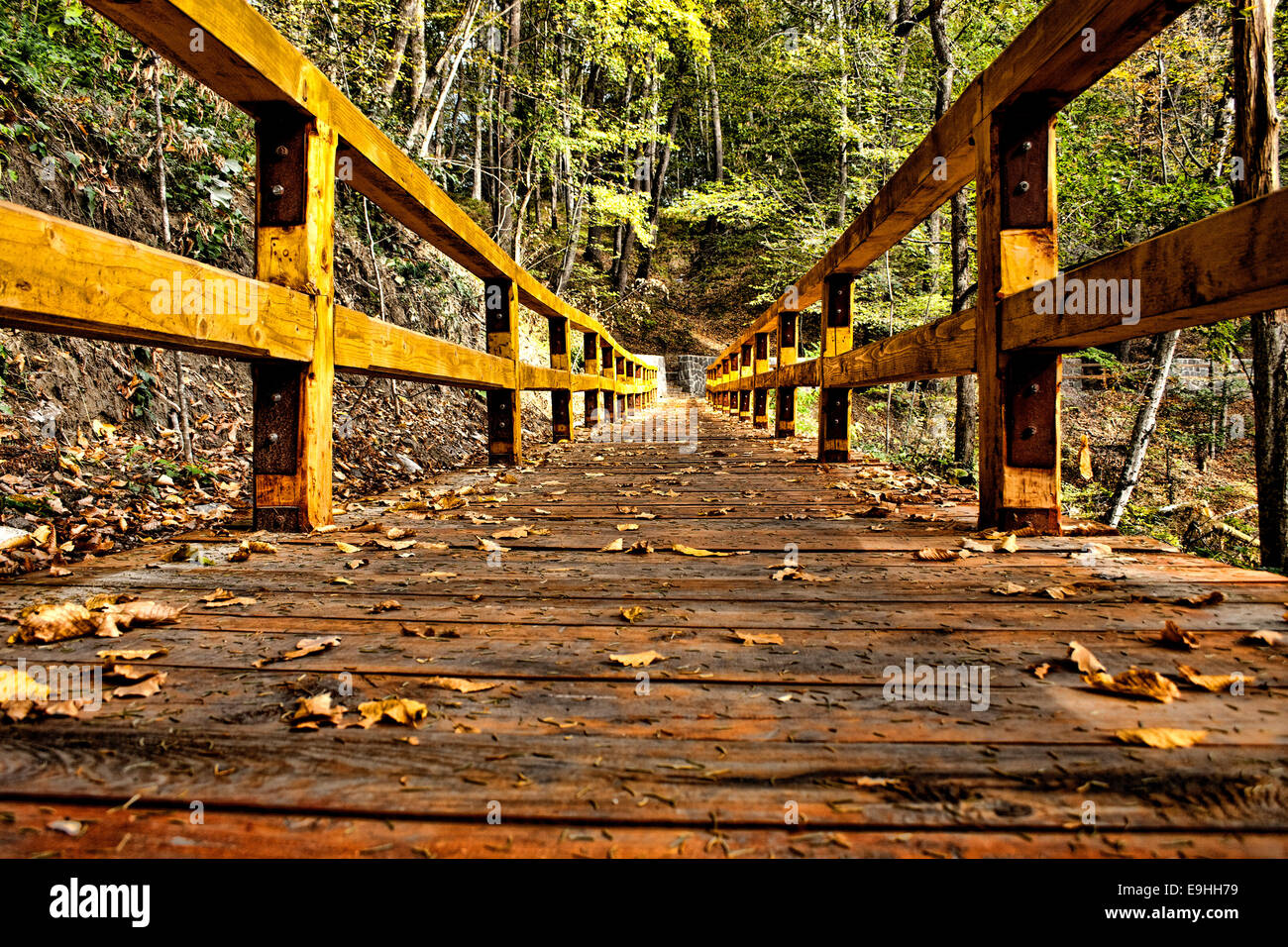 Wooden Bridge HDR Stock Photo - Alamy