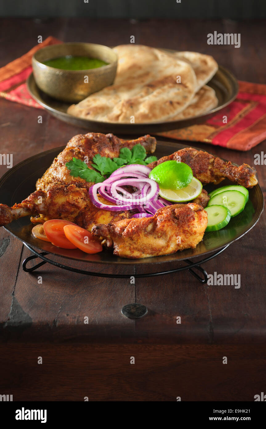 Chicken Chargha. Marinated fried chicken India Pakistan Food Stock ...