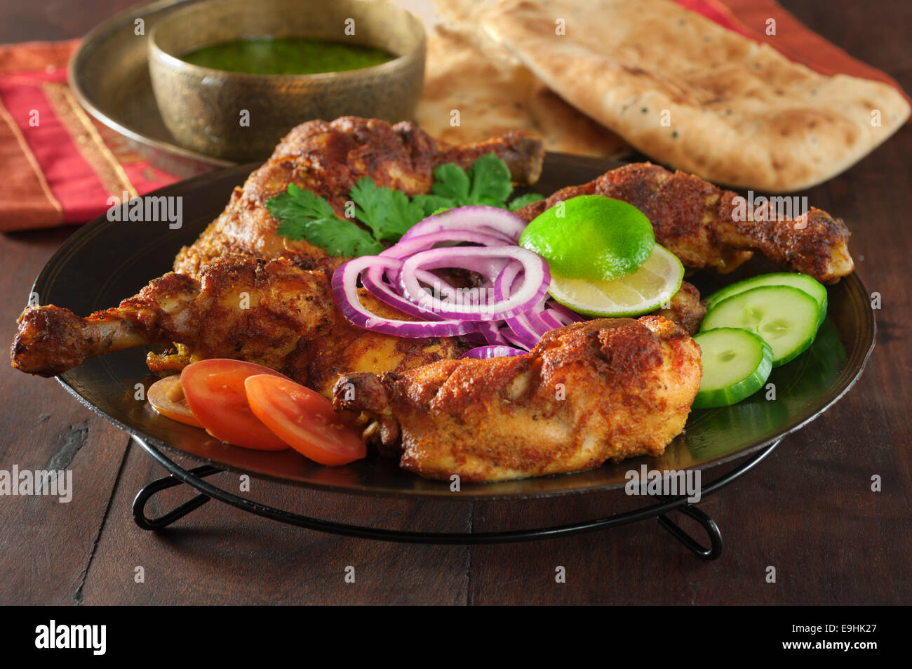 Chicken Chargha. Marinated fried chicken India Pakistan Food Stock ...