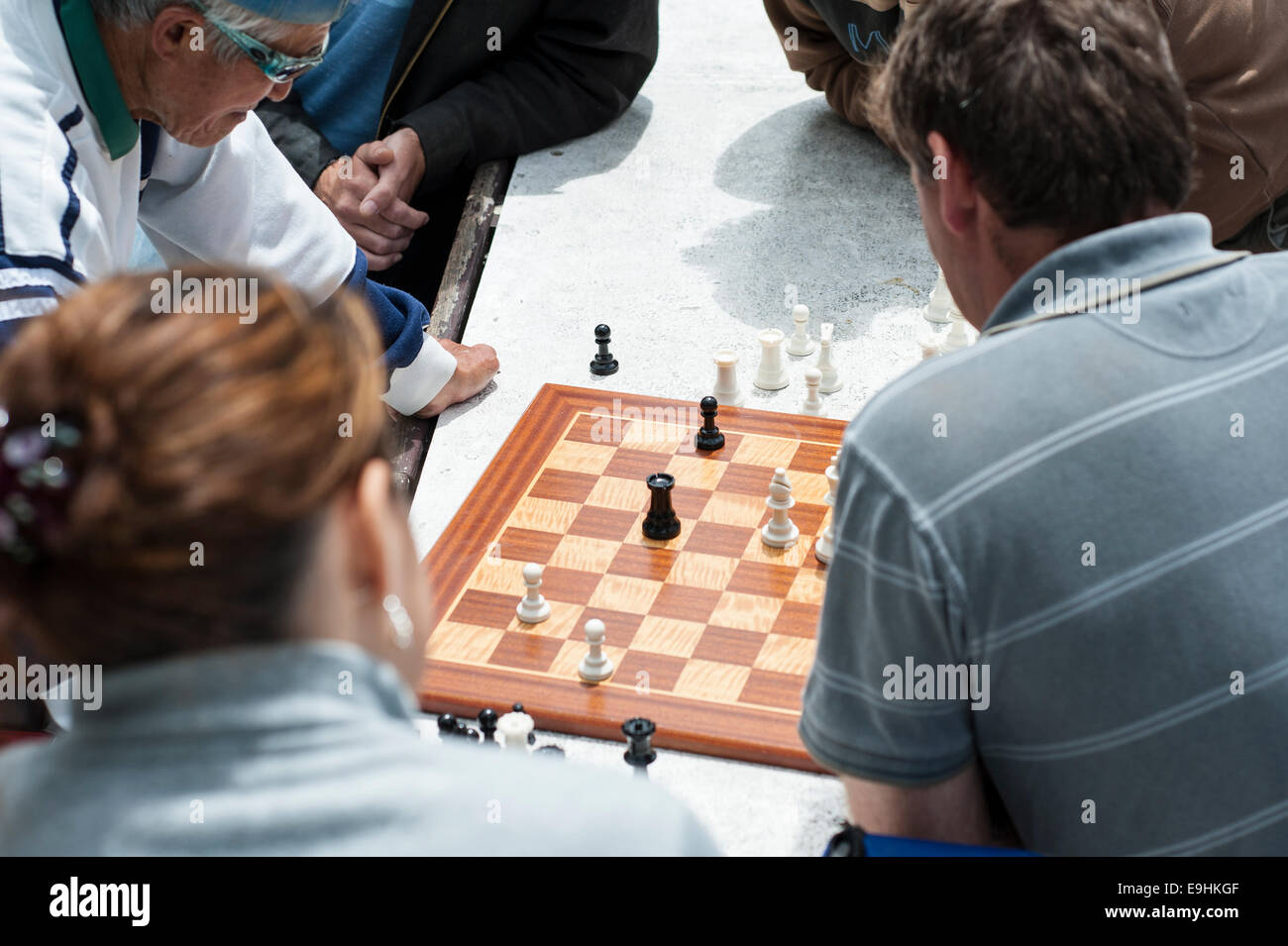 People playing chess in the town square, Christchurch, 2008 Stock Photo ...