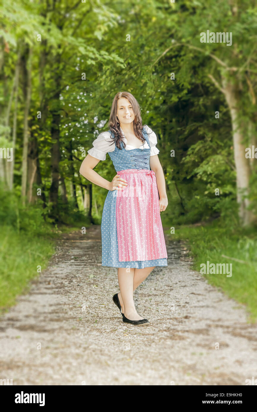 woman in bavarian traditional dirndl Stock Photo - Alamy