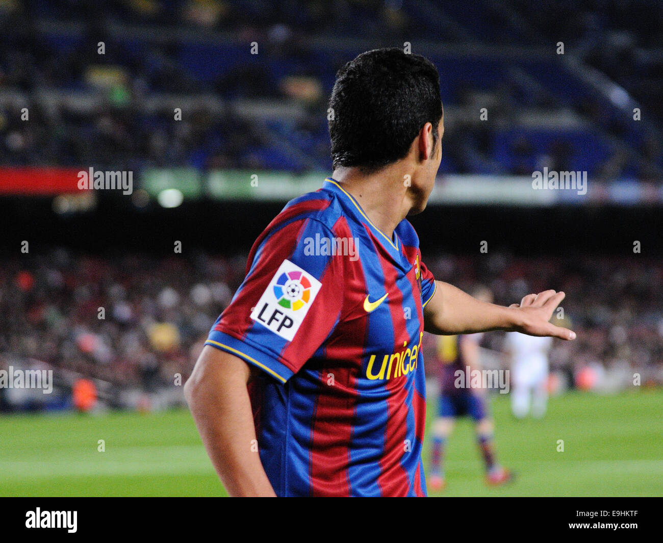 BARCELONA - NOV 10: Pedro Rodriguez, F.C Barcelona player, plays ...