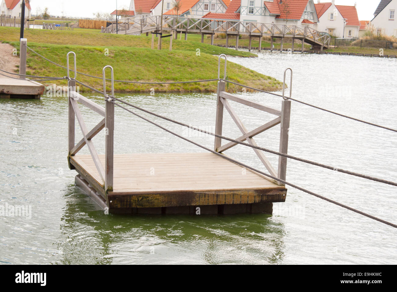 ferry raft floats on the water Stock Photo - Alamy