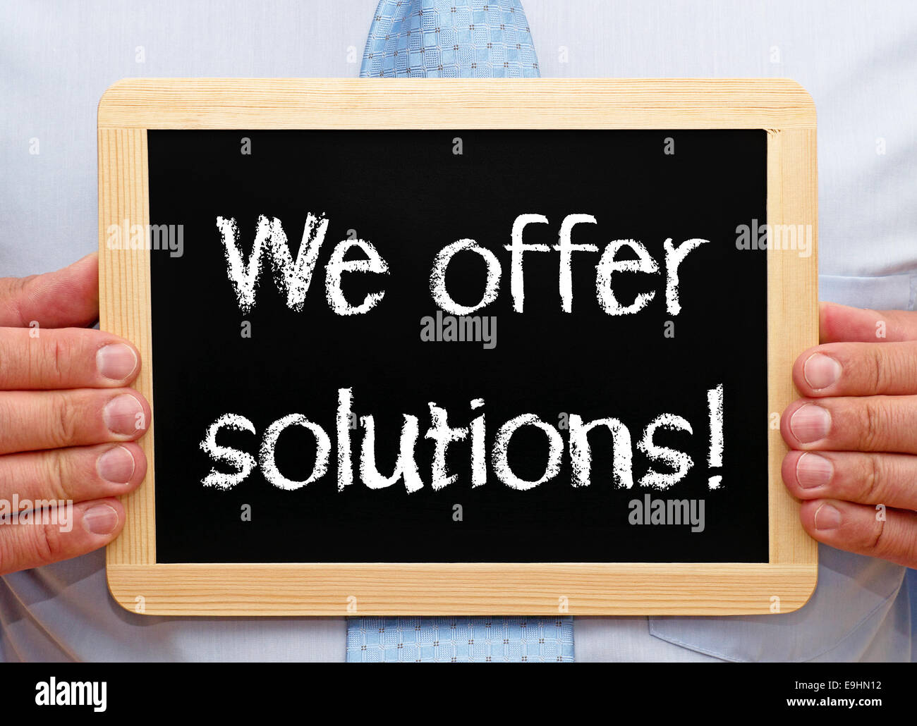 We offer solutions ! Stock Photo - Alamy