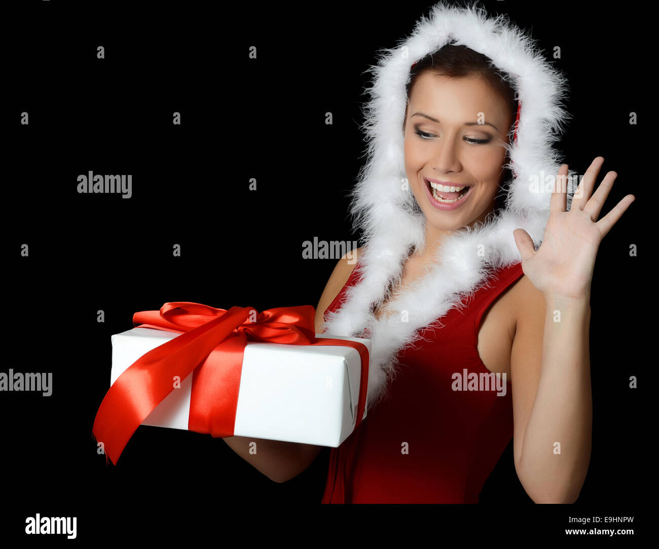 Girl holding paper boxes hi-res stock photography and images - Alamy