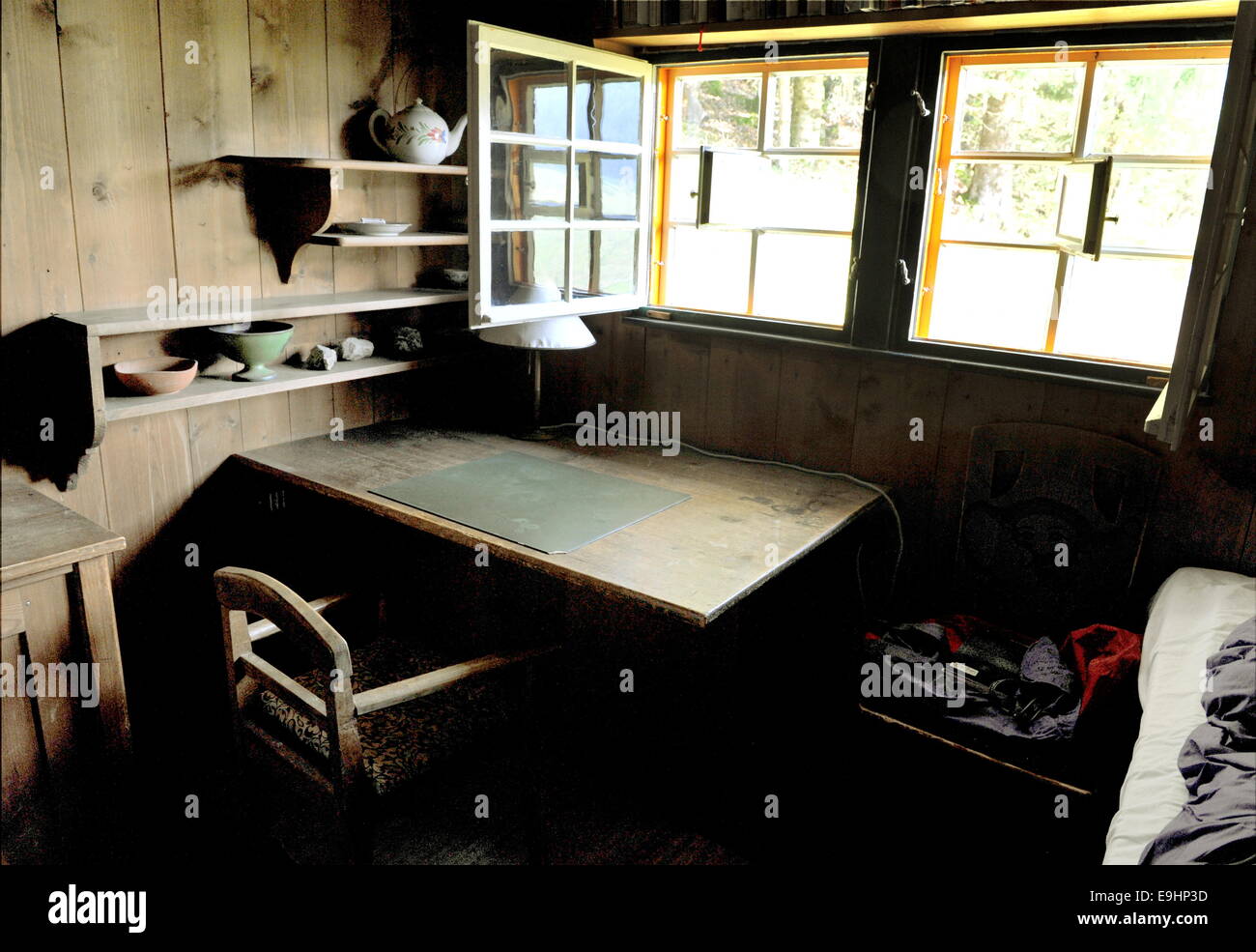 Writing desk from german philosopher Martin Heidegger in his hut in ...