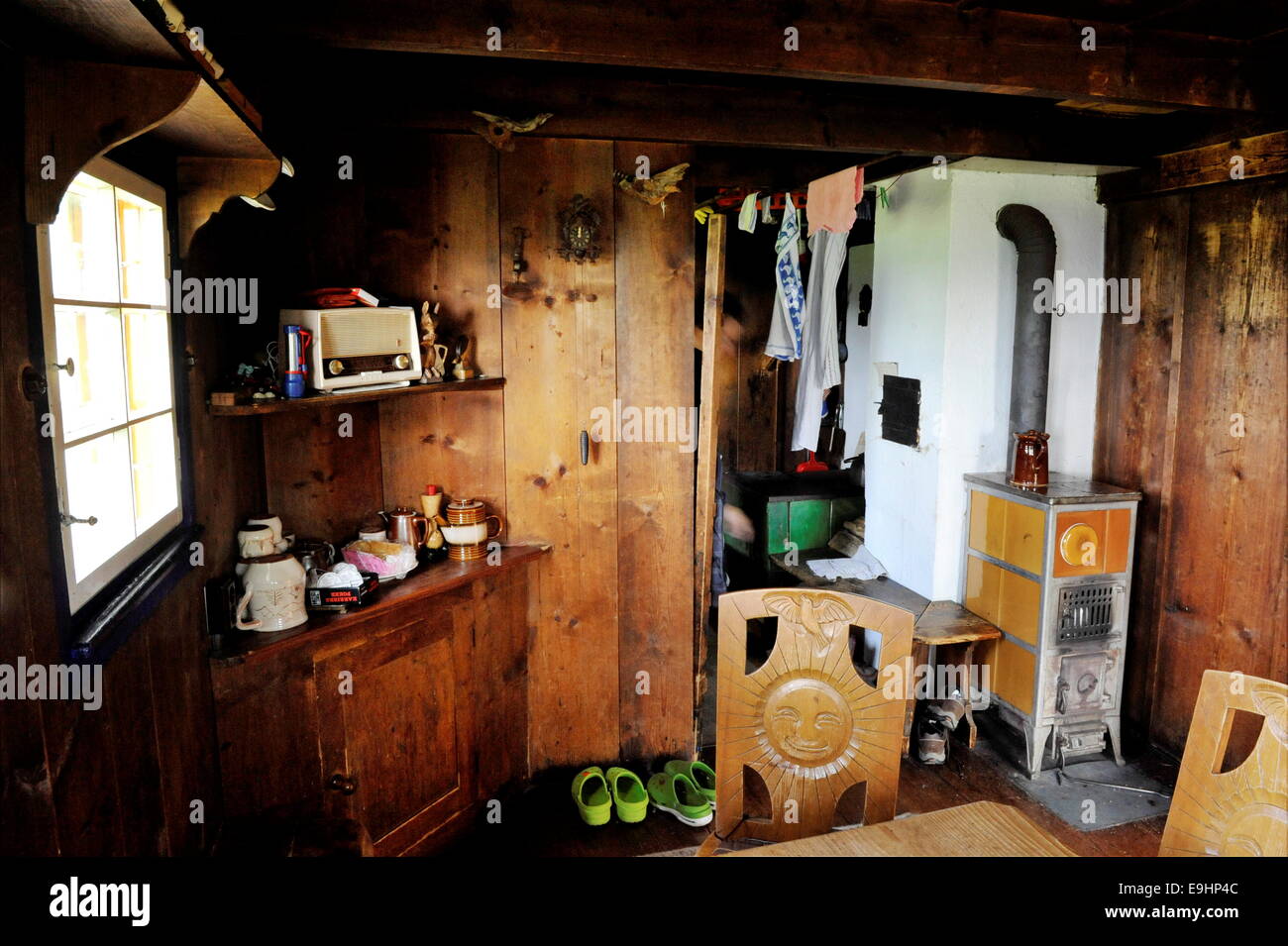 Living room inside the hut of german philosopher Martin Heidegger in ...